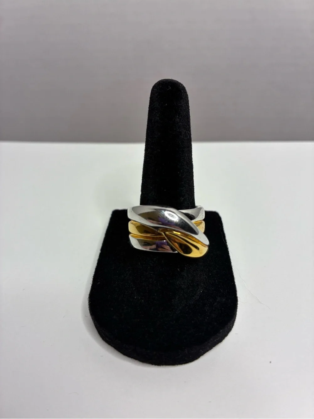 Jewelry | Vintage Two Toned Gold And Silver Mixed Wave Ring 925 Silver ...